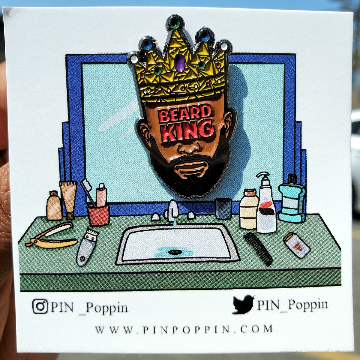 Beard King Pin | Enamel Pins | Pin Poppin